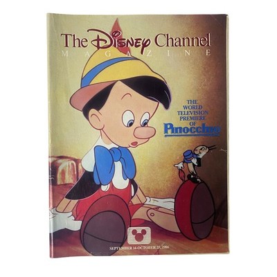 The Disney Channel Magazine September 14, 1986 Walt Disney's Pinocchio ...