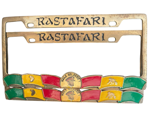 Rastafari Religious Heavy Metal License Plate Frame Tag JAMAICA Haile ...
