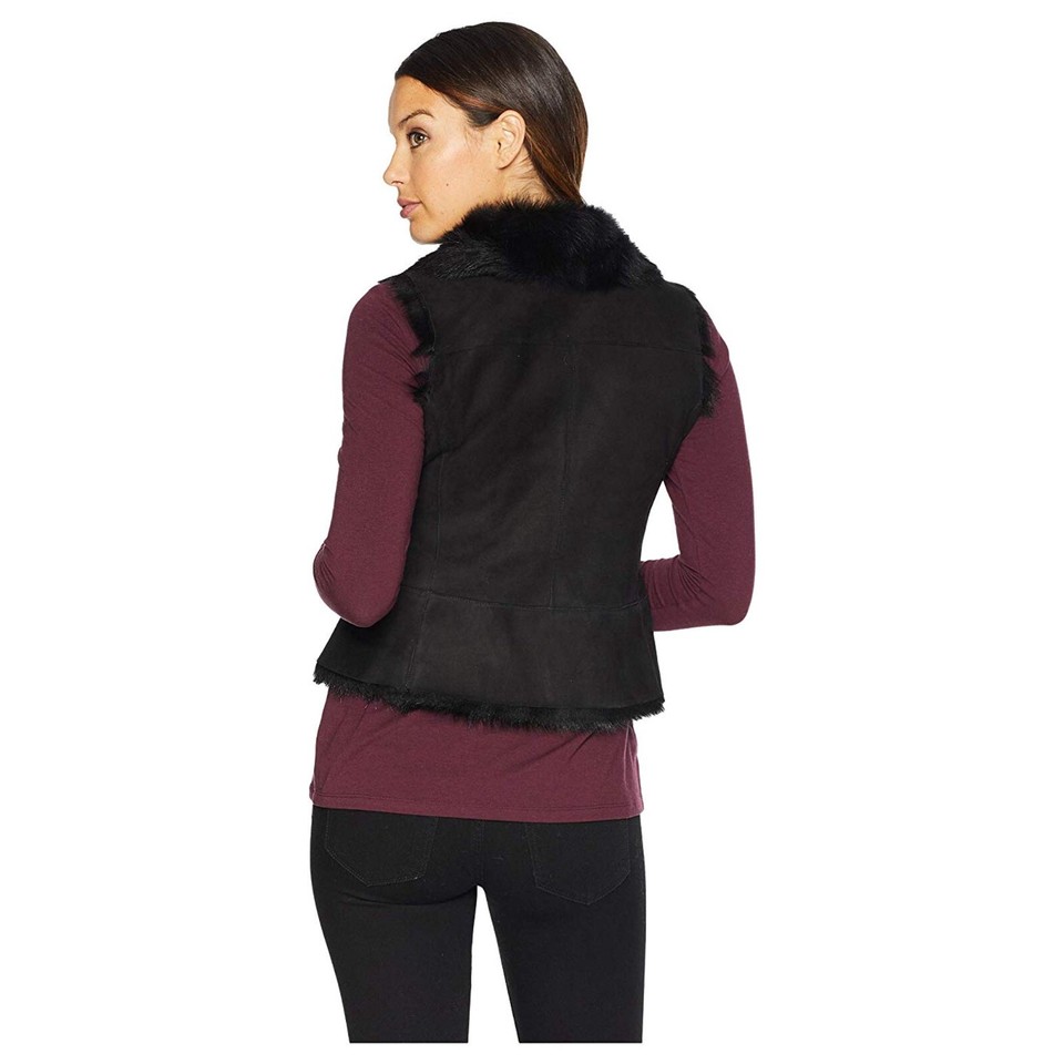 $995 UGGS SHEARLING/FUR VEST/JACKET RENEE TOSCANA SLEEVELESS M BLACK ...