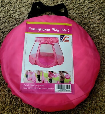 FunnyHome Papillon Children's Girls Pop-Up Play Tent 49"x49"x33- New In ...