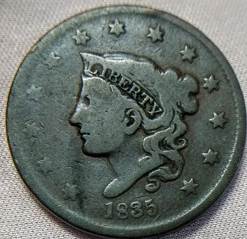 1835 CORONET LARGE CENT 1C *VERY GOOD DETAIL* *QUITE NICE ALBUM COIN ...