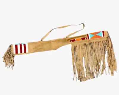 Native American Indian Beaded Rifle Scabbard Sioux Style Suede Leather ...