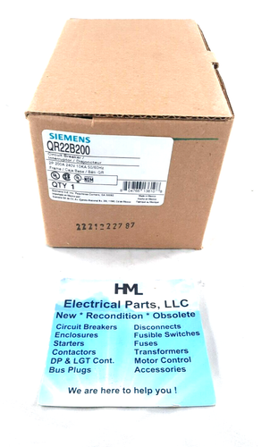SIEMENS, QR22B200, 200A, 240V, 2 POLE, MAIN CIRCUIT BREAKER *NEW IN BOX ...