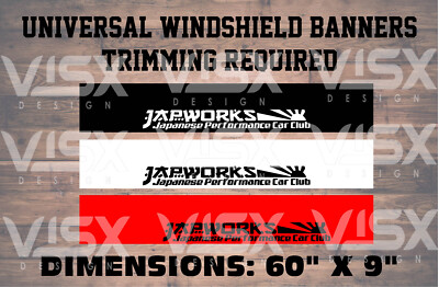Japworks Japanese sun strip Windshield BANNER Vinyl Decal Car Sticker ...