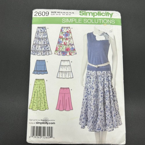 Simplicity 2609 Boho Tiered Skirt 5 Variations Uncut Sz 8-16 | eBay