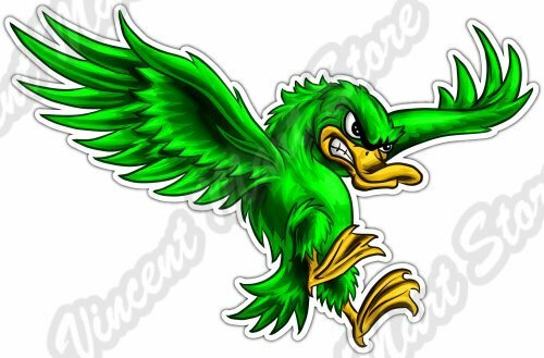 Fighting Green Duck Mascot Bird Car Bumper Window Vinyl Sticker Decal 5 ...