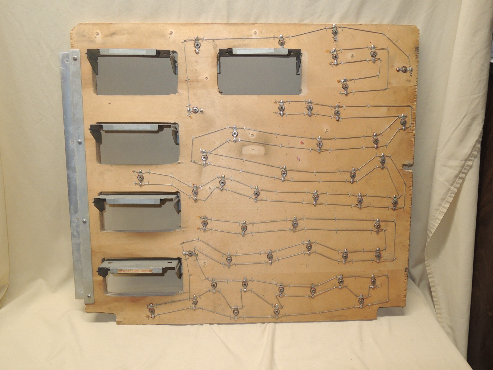 Original Stern Meteor Pinball Backbox light panel wood with wiring and ...