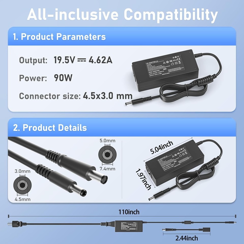 90W for Dell OptiPlex Micro Power Supply 3090 7050 5070 MFF PC Adapter ...