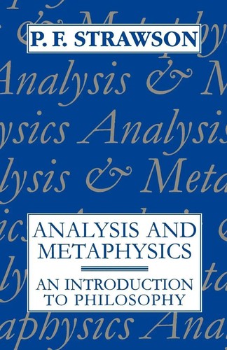 P. F. Strawson | Analysis and Metaphysics | Taschenbuch | Englisch ...