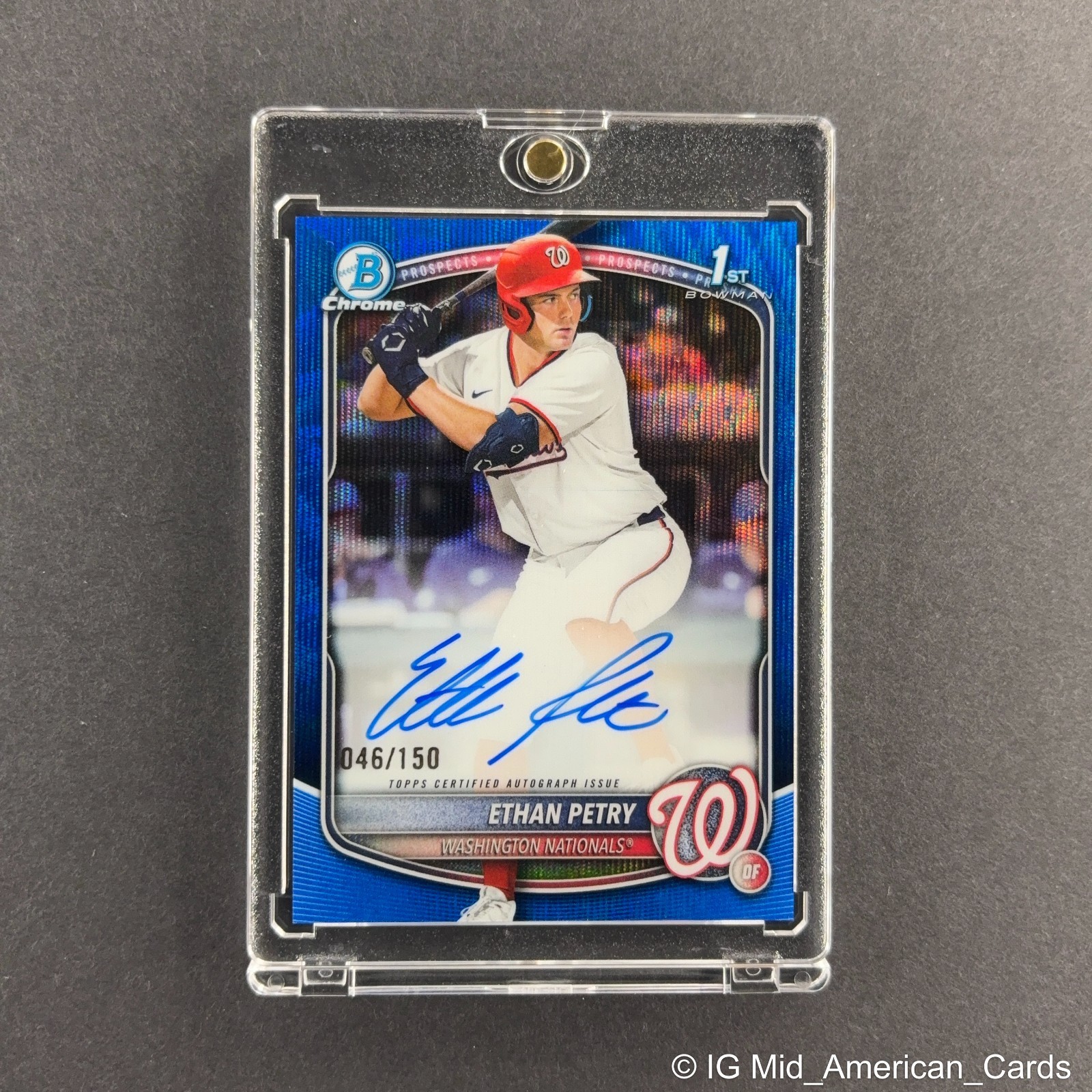 Ethan Petry 2025 Bowman Draft #CPA-EP Chrome Prospect Auto - Blue Wave ...