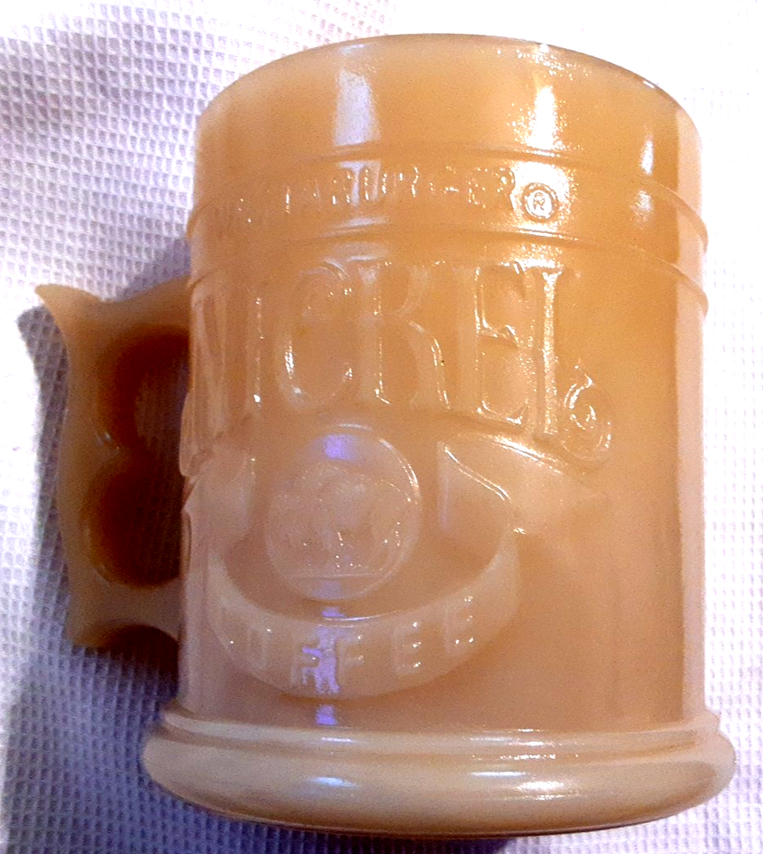 Whataburger Buffalo Nickel Glass Embossed Butterscotch 8 oz Coffee Mug ...