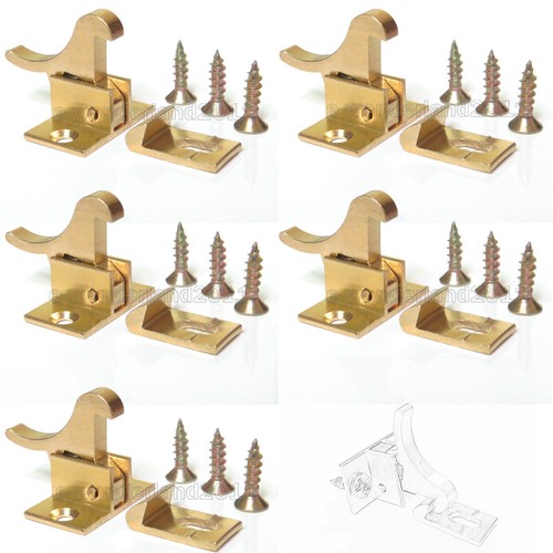 5 Extra Heavy Duty Elbow Latch Cabinet Door / Window Catch - Brass ...