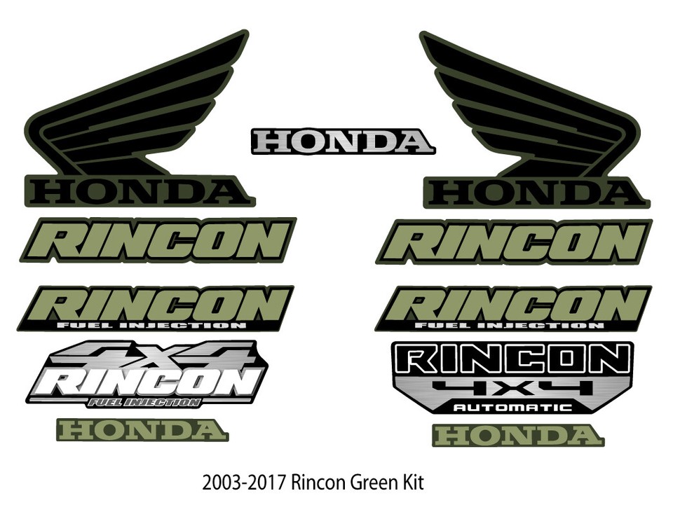 2003 2006 2008 2017 2022 OEM Honda Rincon 4x4 Decal kit Graphics Marks ...
