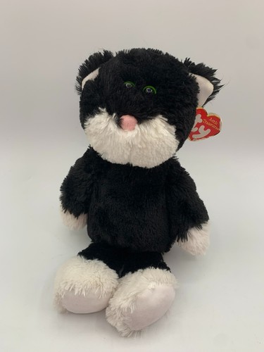 New Imperfect Tags Ty Attic Treasures Bessie Cat 13" Black White Tuxedo ...