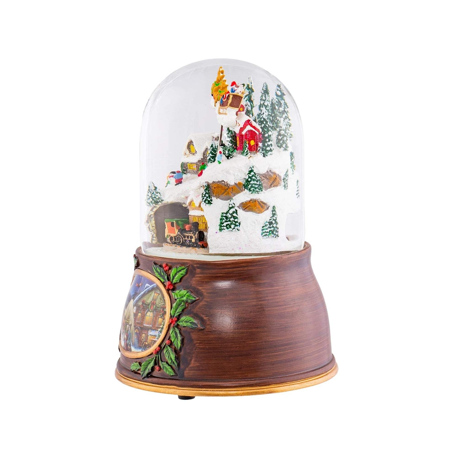 Roman Santa Musical Glitterdome Village With Revolving Train | eBay