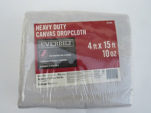drop cloth Everbilt Heavy Duty 10 oz 4 ft x 15 ft canvas dropcloth ...