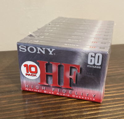 Sony HF 60 Minute Blank Audio Cassette Tapes 10 Pack New Sealed Package ...