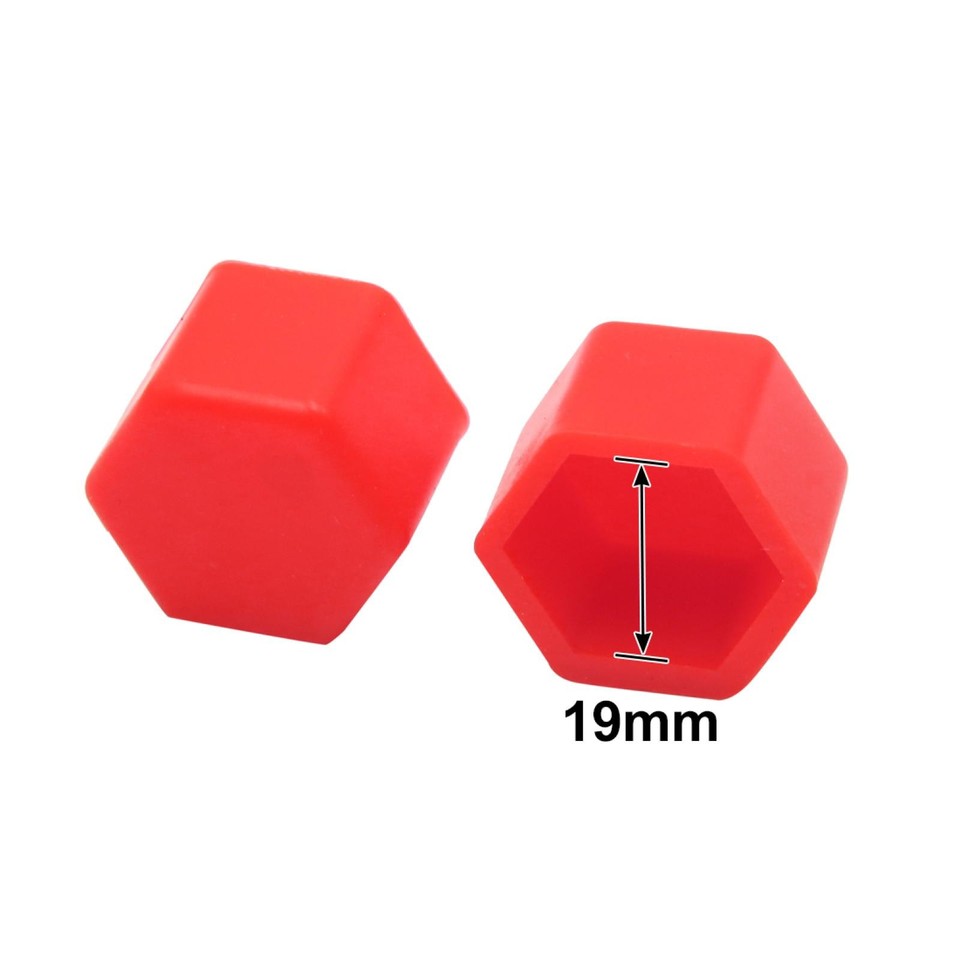 20 Pcs 19mm Red Luminous Car Wheel Lug Nut Bolt Hub Screw Cover ...