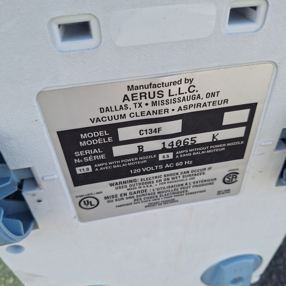 Electrolux Aerus Guardian C134C Vacuum Cleaner Canister W/ Inside ...