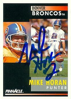 Mike Horan autographed Football Card (Denver Broncos) 1991 Pinnacle ...