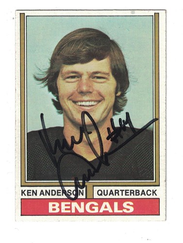 KEN ANDERSON AUTOGRAPHED 1974 TOPPS FOOTBALL CARD SIGNED CINCINNATI ...