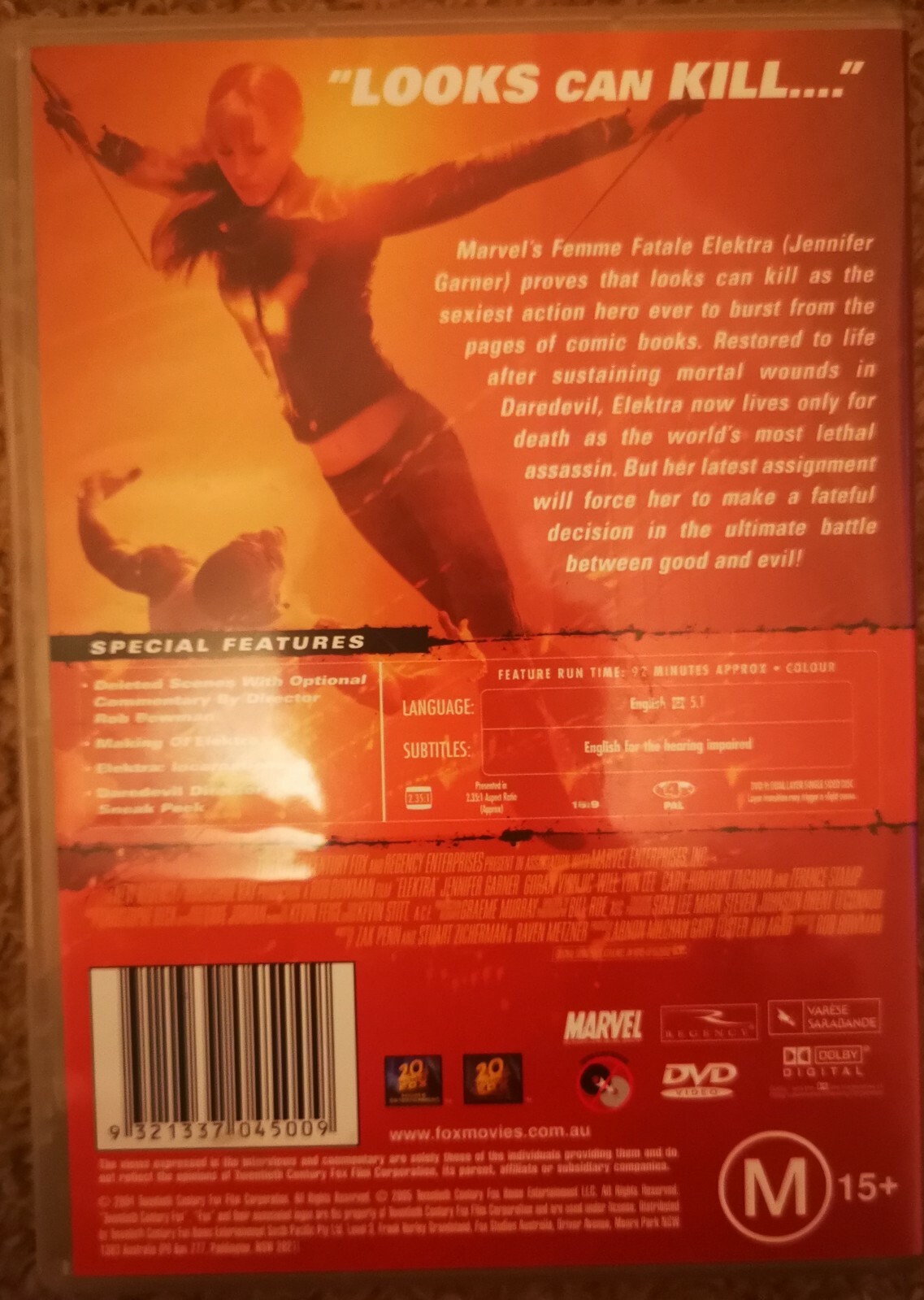 Elektra DVD 2005 Marvel Jennifer Garner Terrace Stamp Ben Affleck Jason ...