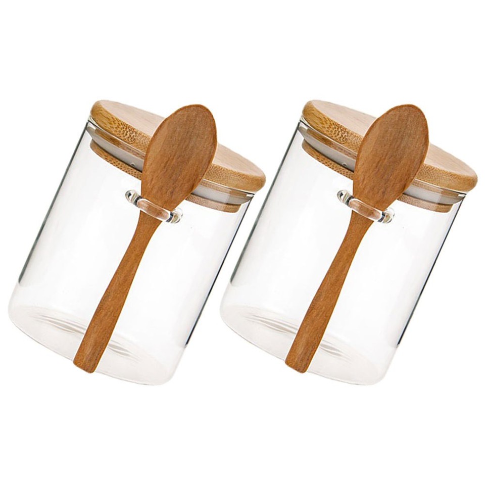 2 Pcs Glass Container Cookie Storage Containers Airtight Jars with ...