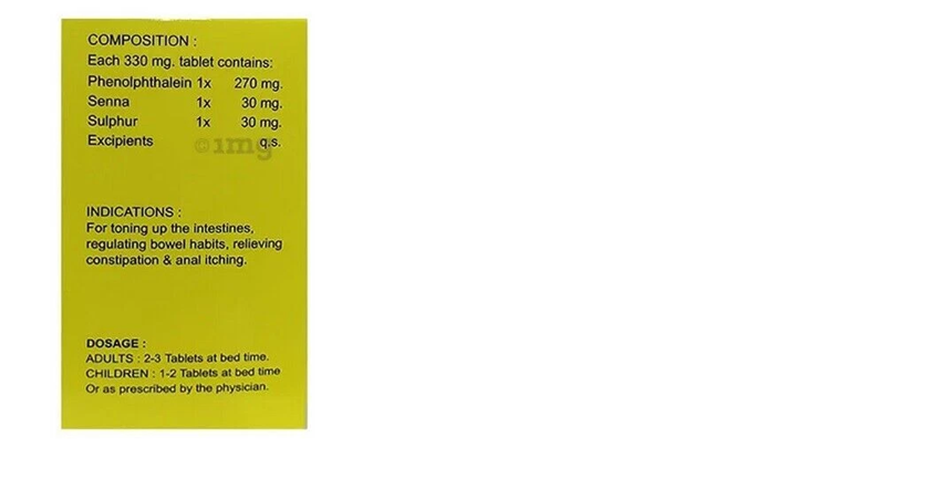 Homeopathic Yelo Tab Strong Laxative (50Tablets) for Constipation No ...