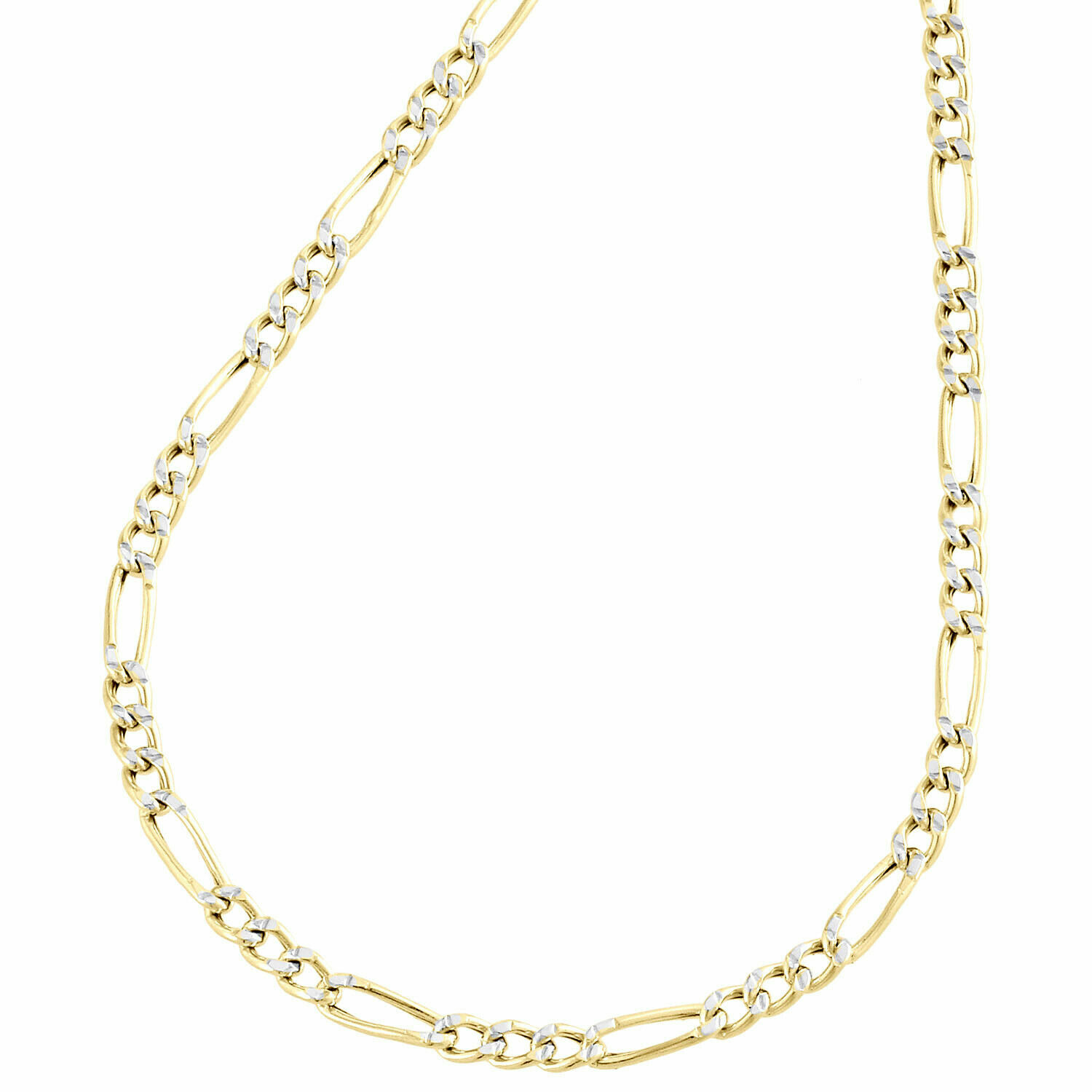10K Yellow Gold Diamond Cut Figaro Chain 1.90mm Necklace 16-24 Inches ...
