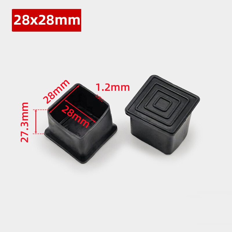 Square/Rectangle Rubber Chair Ferrule AntiScratch Floor Protector Table ...