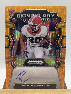 Daijun Edwards 2024 Prizm Draft Signing Day Orange Prizm Auto 24/75 | eBay
