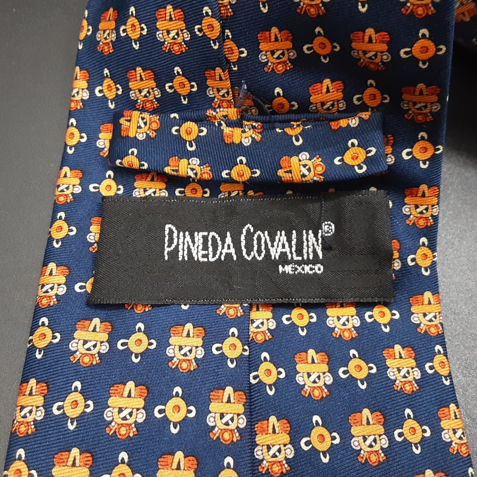 Pineda Covalin 100% Silk Tie Rare Sarcofago De Pakal Pattern - 60"L x 3 ...