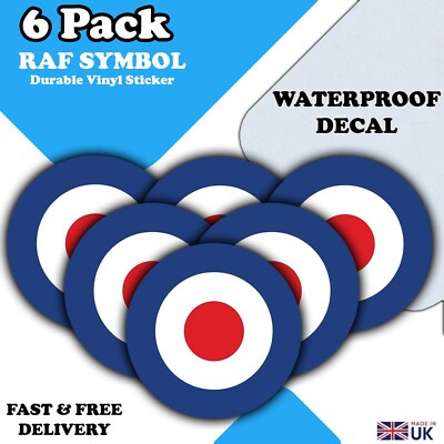 6 PACK - RAF Roundel Stickers - Car Van Lorry Bike Vinyl Decal - Royal ...
