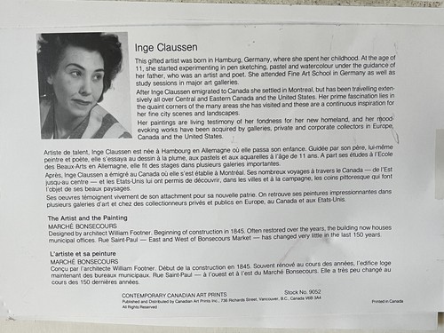 Vintage BONSECOURS MARKET Inge Claussen Signed Litho Canadian Art Card ...