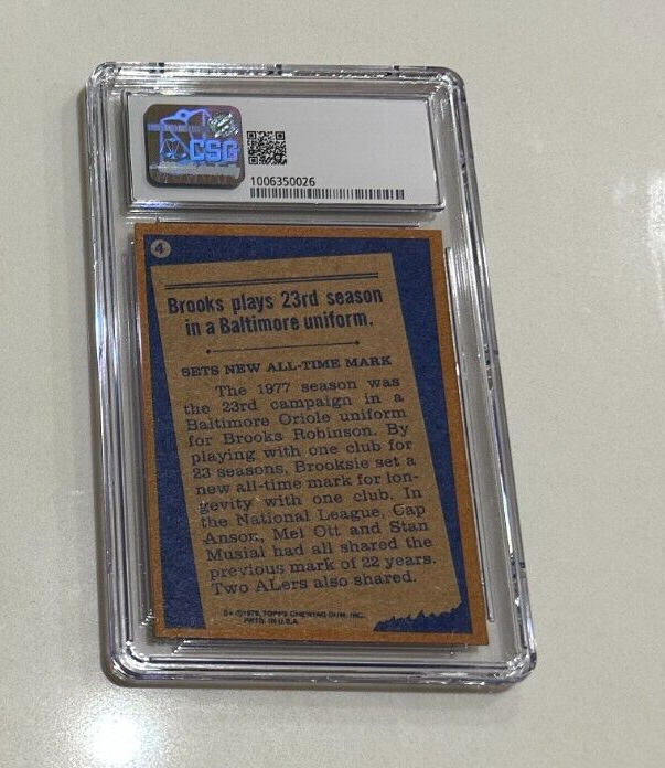 1978 Topps Brooks Robinson #4 Baltimore Orioles Graded CSG 8. 5 MINT | eBay