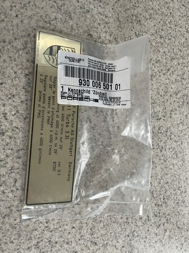 New OEM Porsche 930 Turbo Emblem BADGE label 93000650101 91100650401 ...