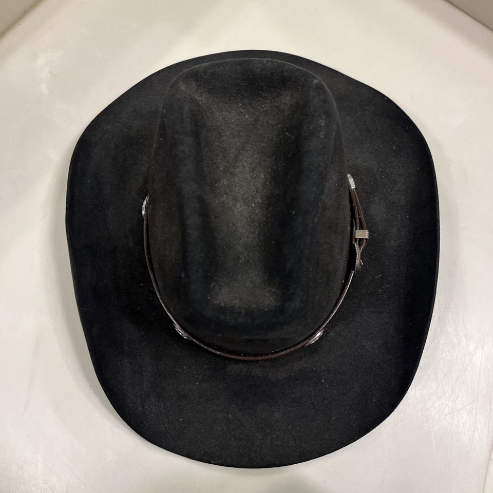 Resistol Black Cowboy Hat 6-7/8 L A4772 Canadian | eBay