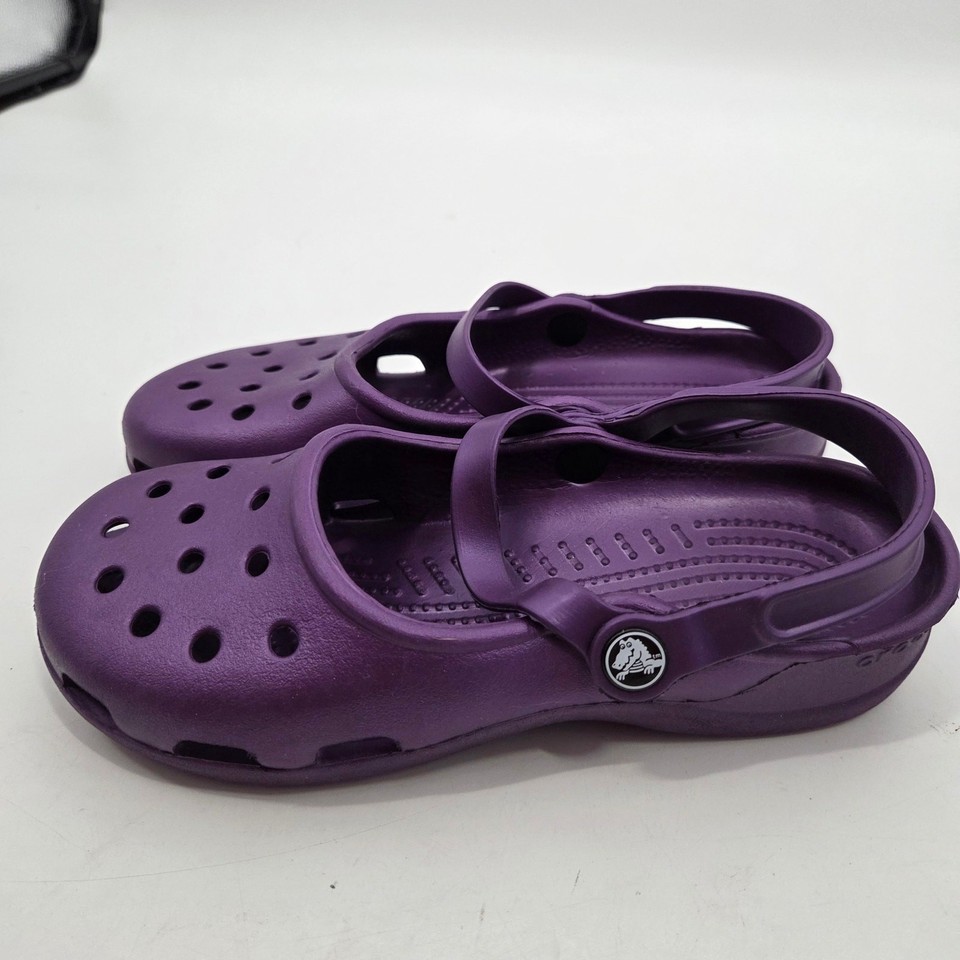 Crocs Karin Clogs Mary Jane Double Strap Purple Grape Women's Sz 8 ...