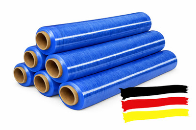 6x Stretch film for pallets packaging wrap for moving 50 cm (blue) 17 ...