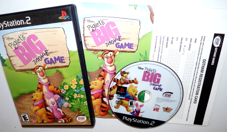 Piglet's Big Game Movie PS2 Playstation 2 Game Complete CIB Reg Card ...
