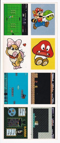 Mario 1992 Merlin Stickers x 8 Uncut Rare Nintendo Gumba Dr. Mario ...