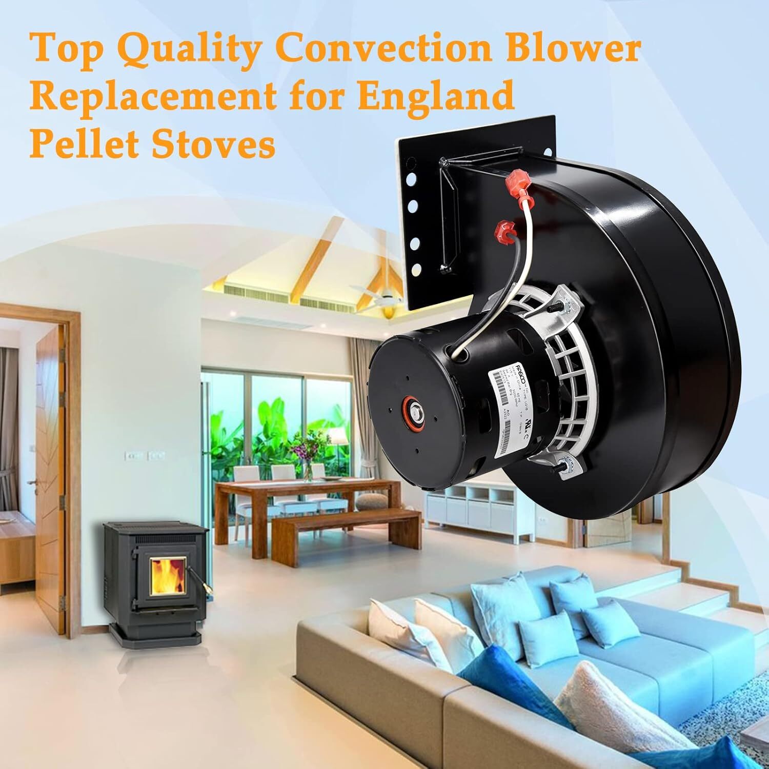 PU-4C442 Convection Blower Fan for Englander 25-PDVC, 55-SHP10 Pellet ...