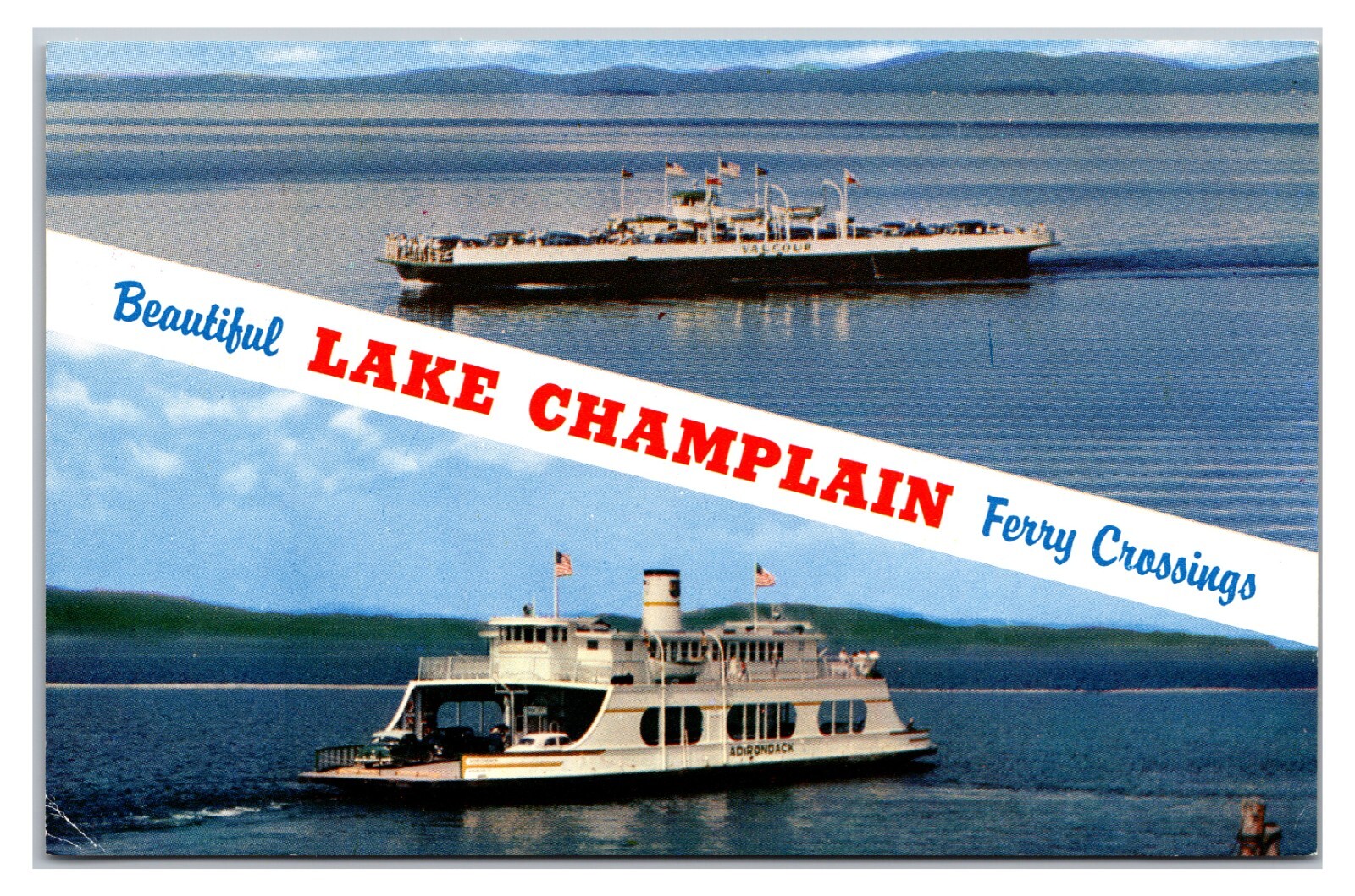 1950s- Lake Champlain Ferry Boats - Lake Champlain, New York Postcard ...