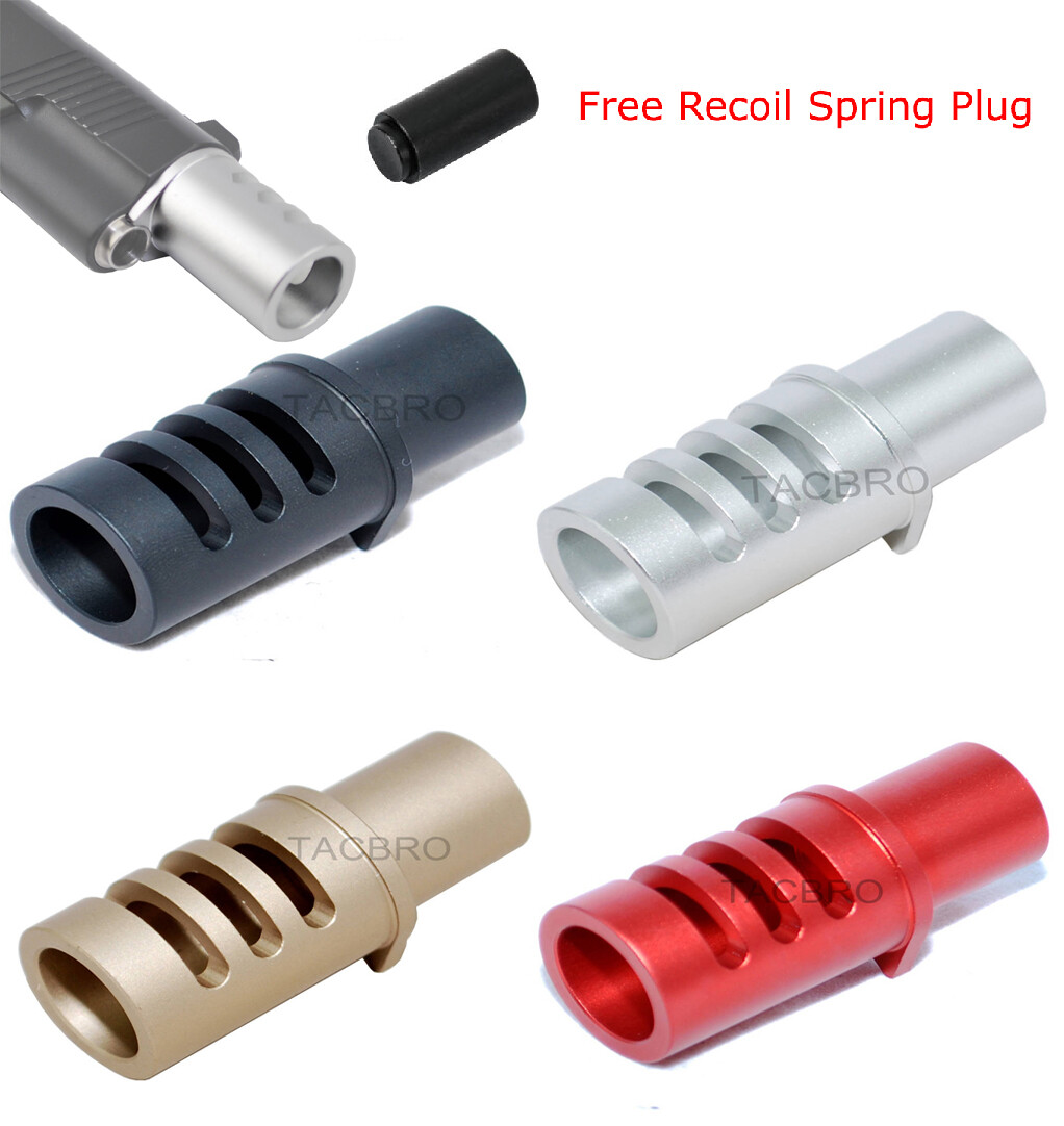 Anodized Aluminum 1911 Round Tube Style Muzzle Brake for .45ACP Color ...