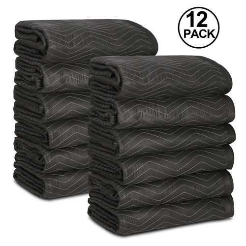 12 Moving Packing Blankets Ultra Thick Pro Furniture Shipping Pads 72 ...
