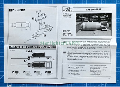 1/72 FAB-5000 M-54 Soviet high explosive bomb (Amodel NA72005) | eBay