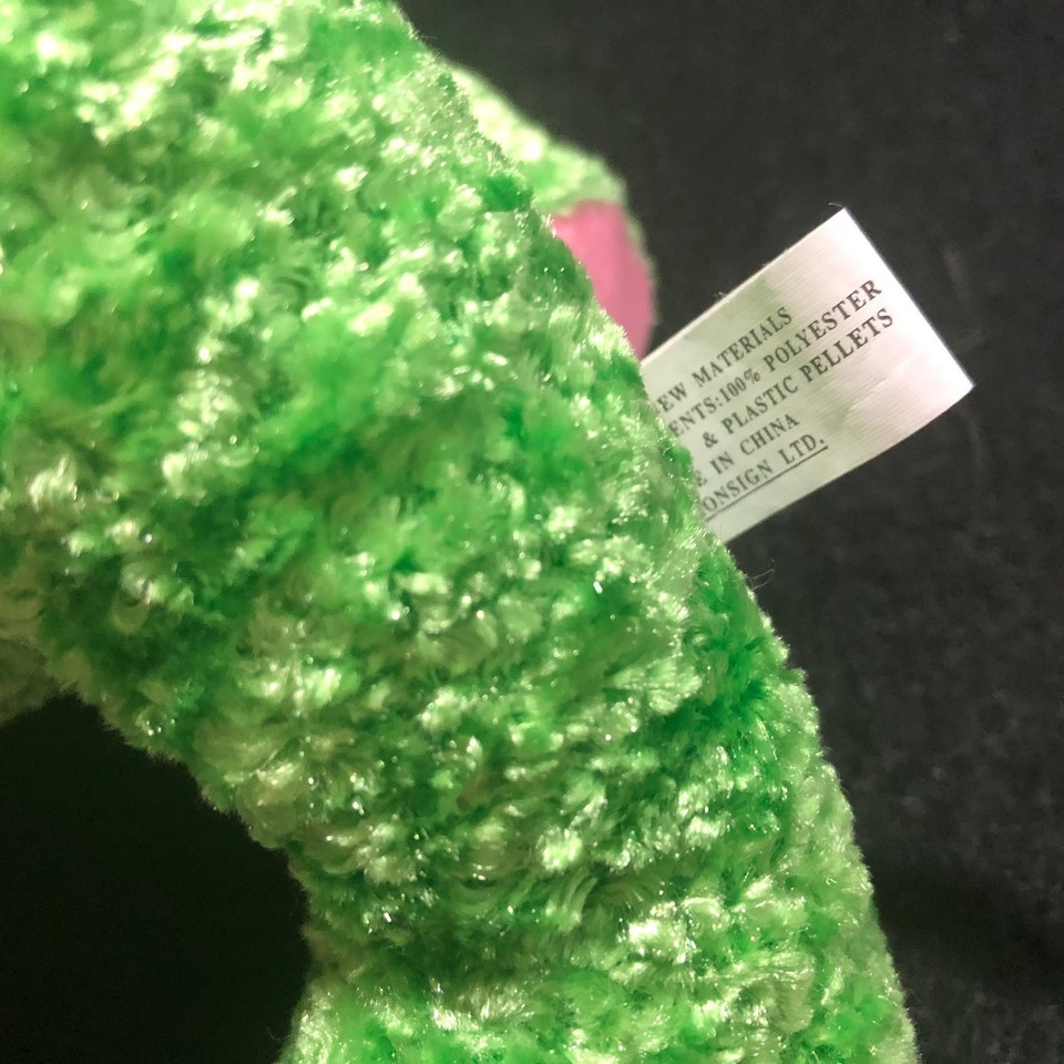 Plush Easter Bunny Bright Green Pink Flower on Hat 11.5" Sitting | eBay