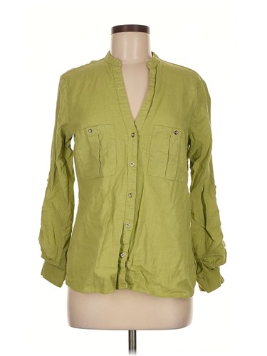 Zara Women Green 3/4 Sleeve Button-Down Shirt M | eBay