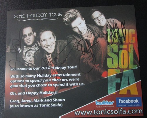 Tonic Sol Fa Autographed Program Guide 2010 Holiday Tour | eBay
