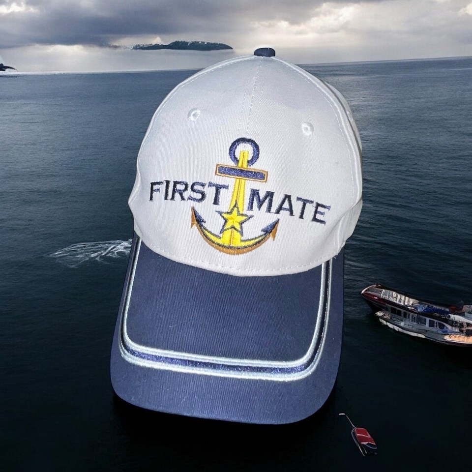 Popcrew First Mate Baseball Cap Skipper Boating Nautical Anchor Cotton ...